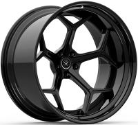 China Gloss Black 2 Piece Forged Wheels Custom PCD 6061 T6 Aluminum Alloy Forged Rims for sale
