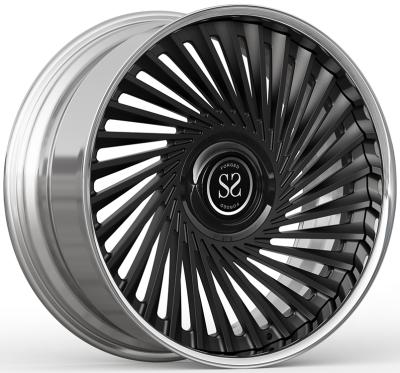 China Cadillac Escalade IV 22x9J and 10J Custom 2-PC Forged Rims Brushed+Black for sale