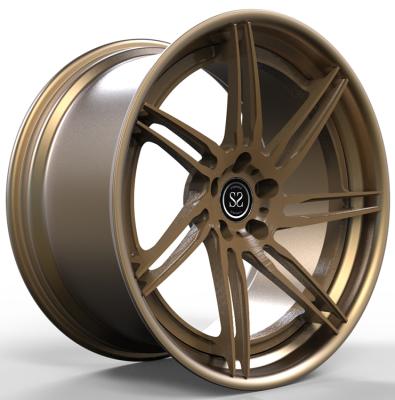 China 20x9.5 and 21x12 Bronze Brushed 2 Piece Forged Wheels for Porsche 911 for sale