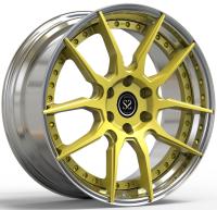 China 21x8.5 and 21x9.5 Gold Disc and Polished Lip Custom 2-PC rims for Audi a6 2015 for sale