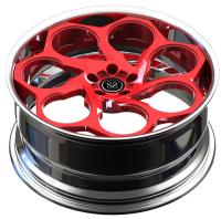China Toyota Majesty 20x9 and 20x10 Red and Polished Custom 2-PC Forged Wheels for sale