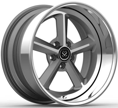 China 17x8.0 and 17x9.0 Grey Disc and Polished Lip 3-PC Rims for 1970 Ford Torino for sale