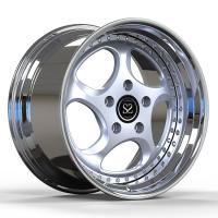 China 19x9 and 19x12 Silver Disc and Polished Barrel Custom 2-PC Forged Rims for Porsche Boxter for sale