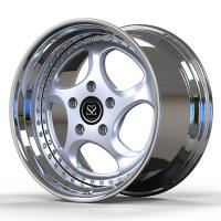 China 19x9 and 19x12 Silver Disc and Polished Barrel Custom 2-PC Forged Rims for Porsche Boxter for sale