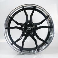 China Audi S5 B9 20x10.5 Black Disc and Polished Lip Custom 2-PC Forged Rims for sale