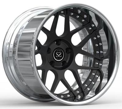 China 20x8.5 and 20x9.5 Chrome&Black 2 Piece Forged Wheels for BMW 540i for sale
