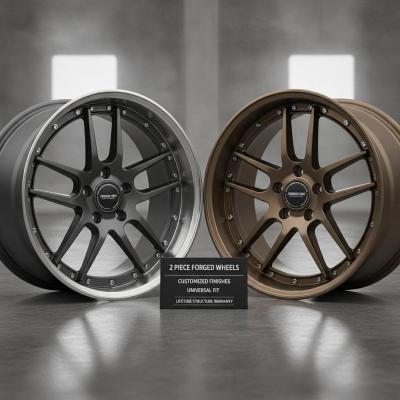 China 2 Piece Forged Wheels with Lifetime Structure Warranty Customized Finishes for Universal Fit for sale