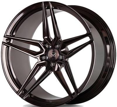 China Audi S6 C8 Gloss Coffee Bronze Custom 1 Piece Forged Wheels with Custom H-PCD and 17-24