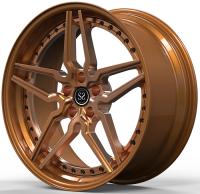 China 2 PC Sputtering Bronze Staggered 20 and 21 inches Alloy Wheels Machined Face For Luxury Cars for sale