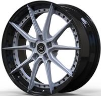 China Machined Face 2 PC Gloss Black Forged Alloy Wheels Sputtering Staggered 20 and 21 inches for sale