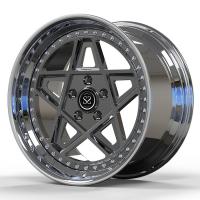 China For Subaru WRX STI Polish Barrel+Grey Disc Custom 2-PC Forged Alloy Rims 5x114.3 for sale