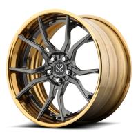 China Polished Bronze Grey Forged Aluminum Alloy 2-piece 18 19 20 21 22 23 Inch Wheels 5x114.3 5x112 5x130 Car Wheel for Benz Audi BMW for sale