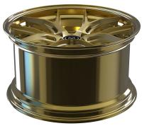 China 19x9.5 2 Piece Forged Wheels with Gold Disc and Polished Gold Lip for Mercedes E220 2003 for sale