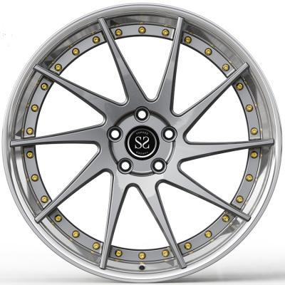China Staggered 21 and 22 inches Grey+Polished Custom 2 Piece Forged Wheels for BMW X5 M F95 for sale