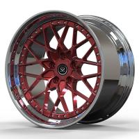 China BMW X5 F15 22x10.5 and 22x12 Custom Polished+Matt Red Face 2-PC Forged Aluminum Alloy for sale