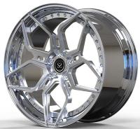China Hyper Silver Polish 2-Piece Staggered Alloy Wheels for Porsche 5x130 - 17-24 Inch Sizes with Custom PCD for sale