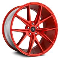 China 20 inch 5x130 forged 1 piece alloy red wheel with polished barrel for sale