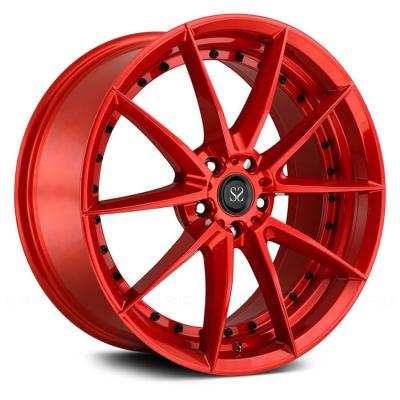 China Custom Red Brushed Aluminum Window Wheels 16-22 Inch with PCD 100-150mm and ET Range -5 to 90 for sale