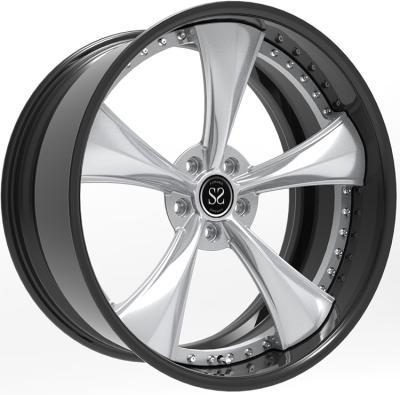 China 20 inch 22 inch brushed alloy forged wheels 2-piece aftermarket rims for sale