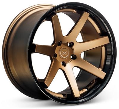 China 19 inch 5*120 2 piece forged deep concave forged wheels rims Matt Bronze for sale