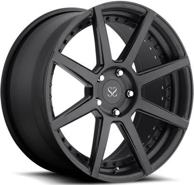 China Gloss Black Customized Alloy Rims 21inch 5x112 PCD for Mercedes-Benz G550 2-Piece Forged Wheels for sale