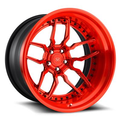 China 18-24 inch customize 3 piece forged wheel rim with deep lip for sale