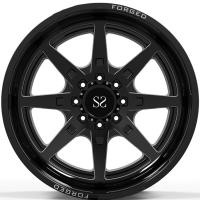 China 22x10 22x12 22x14 Gloss Black Milling Windows Forged Off-Road Wheels with Deep Lip Design for sale