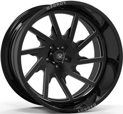 China Custom Forged 24x12 and 24x14 Gloss Black Machined Deep Lip 4x4 Wheels - 18-22