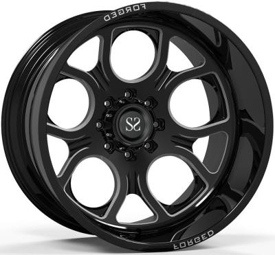 China Custom Forged Off-Road 4x4 Wheels 20x10 to 24x14 Gloss Black Deep Dish Rims with 98-160mm PCD for sale