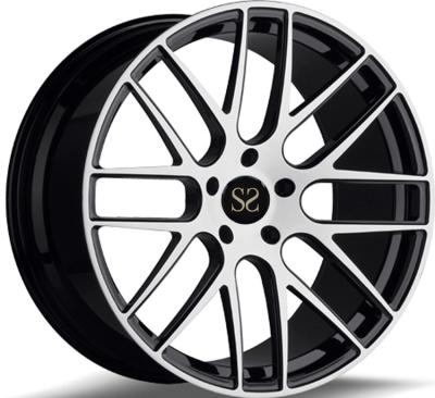 China 2- Piece Gloss Black Machined 21 Rims For 911 Forged Rims Wheels 5x130 for sale