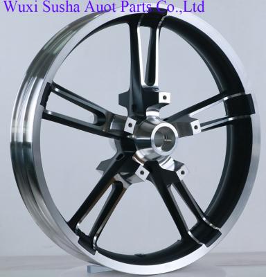 China Custom 21x3.5 Inch Front Wheel for Harley Davidson Touring Models 2008-2020 - Black Machined Finish 18.6 Pounds for sale