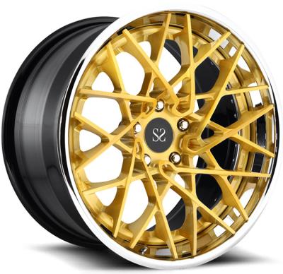 China Sputtering 3 Piece Forged Wheels Machined Face 18 19 20 21 and 22 inches for sale