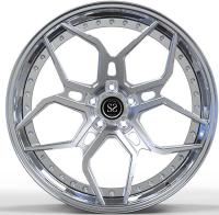 China Hyper Silver Polish 2-Piece Staggered Alloy Wheels for Porsche 5x130 - 17-24 Inch Sizes with Custom PCD for sale