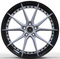 China Machined Face 2 PC Gloss Black Forged Alloy Wheels Sputtering Staggered 20 and 21 inches for sale