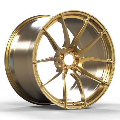 China Champagne Golden Customized One Piece Forged Wheels For Land Rover for sale