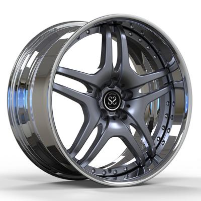 China Benz Cls Custom 20 Inch 2 Piece Polish Grey Forged Wheel Rims 5x112 for sale