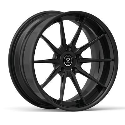 China Porsche 997 20 X 10 2 Piece Concave Gloss Black Forged Aluminum Alloy Rims 5x130 for sale