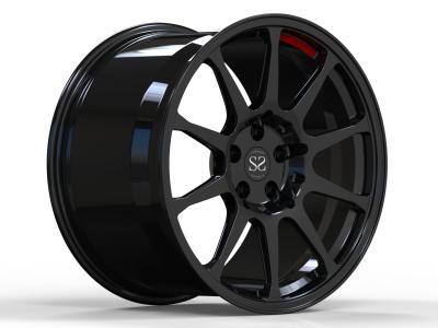 China Audi R8 Gloss Black 2 Pieces Red Spoke Forged Wheels Aluminum 18-22 Inches for sale
