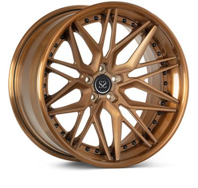 China Polished Bronze 3-Piece Forged Wheel Rims 7-12