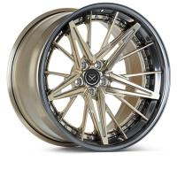 China Multi Spokes Alu Alloy 3 Piece Forged Rims Golden Black for sale