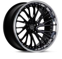 China Staggered Aluminum Alloy Forged Wheels 16-22 Inch 3-Piece Matte Black Rims with Polished Lip for sale