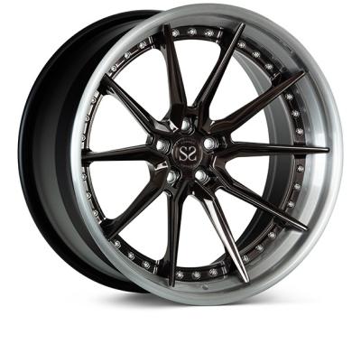 China 21 staggered 3 piece forged wheel deep concave lip rims jant 5x114.3 for sale