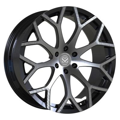 China Black machined face 1 piece monoblock forged wheels 24 inch staggered ESCALADE car rims for sale