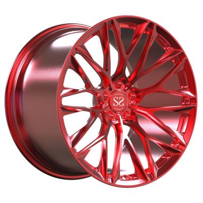 China Red brushed 21inch monoblock forged wheels 1-piece aventador alloy car rims for sale