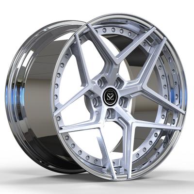 China For BMW M4 5X112 Custom Polish 2-PC Forged Alloy Rims With Staggered 20 21 and 22 inches for sale