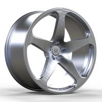 China RS6 1 Piece Deep Concave Forged Wheels Brushed Black Monoblock Alloy Rims for sale