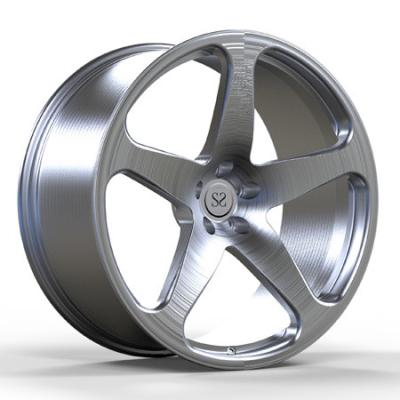 China RS6 1 Piece Deep Concave Forged Wheels Brushed Black Monoblock Alloy Rims for sale