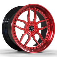China 5x114.3 Nissan GTR  Candy Red  Custom 2-PC Staggered Sizes 20*8 .5 and 20*10.5 for sale