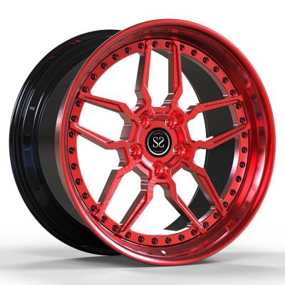 China 5x114.3 Nissan GTR  Candy Red  Custom 2-PC Staggered Sizes 20*8 .5 and 20*10.5 for sale