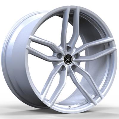 China Deep Concave 1 Piece Forged Rims Monoblock 21 Inch Silver Aluminum Alloy Wheels for sale